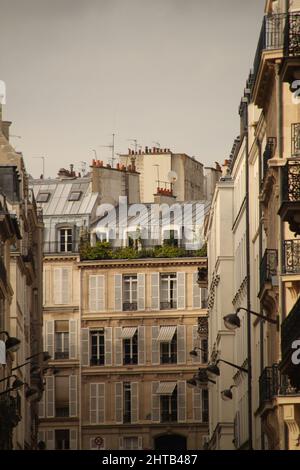 The beautiful and old-style balconies in Paris, French Stock Photo - Alamy