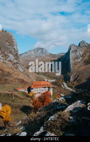 Beautiful view of the Valisoara Canyon from the Carpathian Mountains in ...