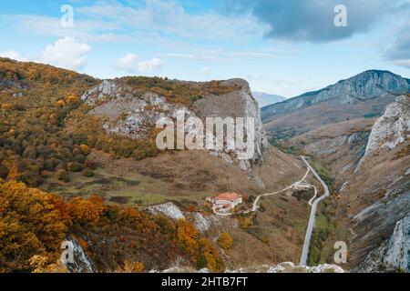 Beautiful view of the Valisoara Canyon from the Carpathian Mountains in ...