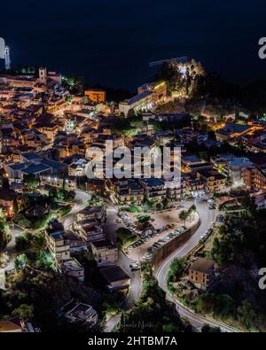 Beautiful aerial view of the Taormina in Sicily Stock Photo - Alamy