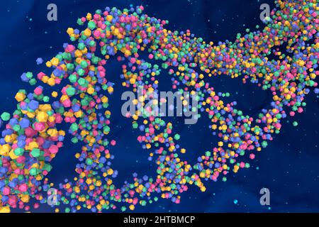 ACGT nucleotides in the human genome (DNA molecule - double helix ...