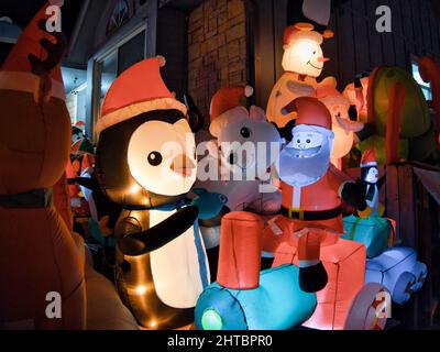 Closeup of inflatables at the Paulie's Penguin Playground fundraiser ...