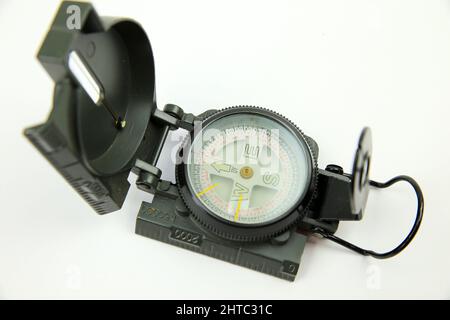 Nice Military green compass on white background Stock Photo - Alamy