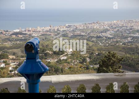Scenery of buildings from Mijas Pueblo Viewpoint Observatory in Mijas ...