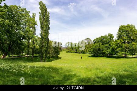 Beautiful view of a park Klosterbergegarten, Magdeburg, Germany Stock ...