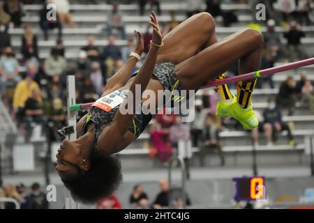Amina Smith places sixth in the women's high jump at 6-0 3/4 (1.85m ...