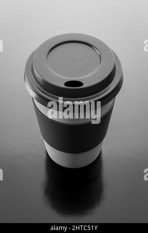 Grayscale 3D illustration of typical coffee Stock Photo - Alamy