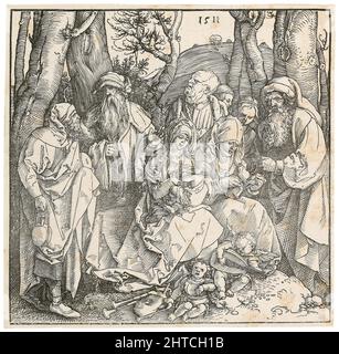 The Holy Family with Two Musician Angels, 1511. In a whimsical detail ...