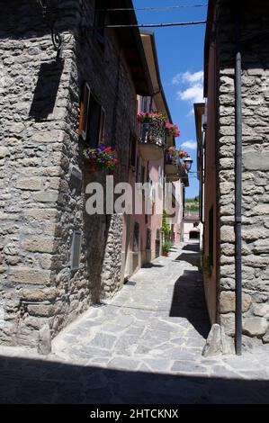 Europe, Italy, Lombardy, Pavia, Varzi, a medieval village and place of ...