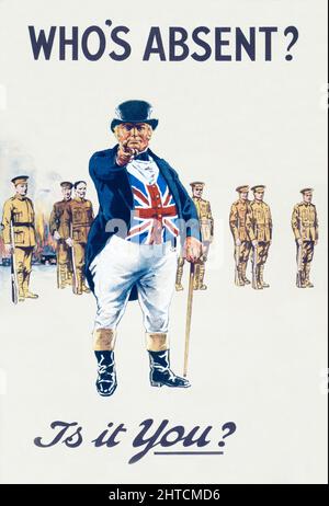 British World War 1 Kitchener poster, Britons Kitchener wants you, 1914 ...