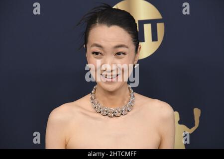Kim Joo-ryeong arrives at the 28th Screen Actors Guild Awards held at ...