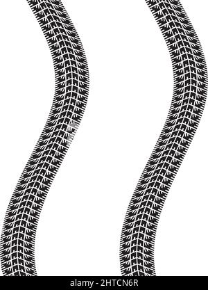 Set of detailed trace track tractor prints, vector illustration Stock ...