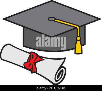 parchment diploma and hat graduation Stock Vector Image & Art - Alamy