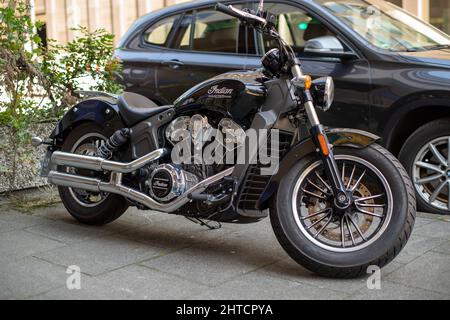 Nice motorbike parked at the side of the road Stock Photo - Alamy