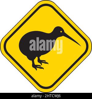 Bird kiwi, illustration, vector on white background Stock Vector Image ...