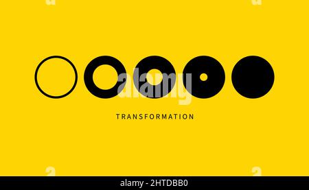 Transform, transformation icon. Abstract geometric transformation logo ...