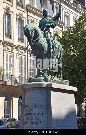 Statue of Joan of Arc erected in 1915 by the Joan of Arc Statue Committee in Joan of Arc Park at ...