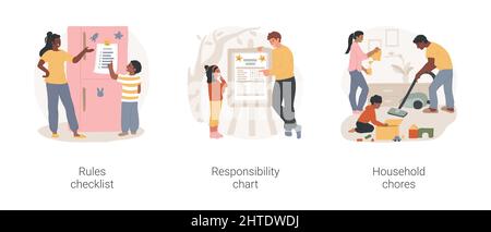 Rules of household isolated cartoon vector illustration. Parent ...