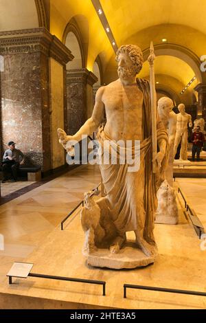 Zeus marble statue, The Louvre Museum, Paris, France Stock Photo - Alamy