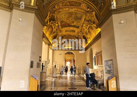 The roof paintings and interior architecture of the Louvre museum ...