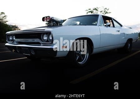 Low angle shot of a retro car Stock Photo - Alamy