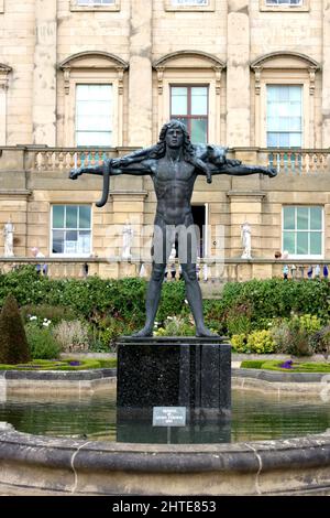 Harewood House garden terrace with magnificent statue "Orpheus with a ...