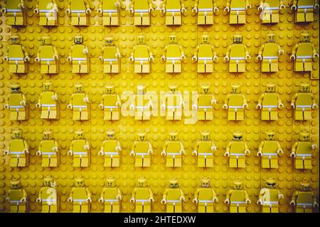 Famous Lego characters on a board in the shop Stock Photo - Alamy