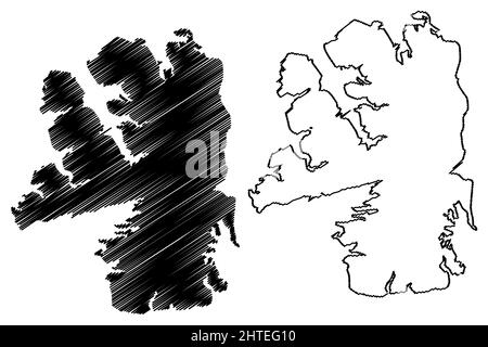 Bathurst island (Canada, North America, Nunavut territory) map vector ...