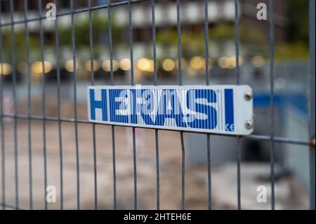 Closeup of a "HERASI" logo on the construction fences in Amsterdam, Netherlands Stock Photo - Alamy