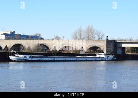 Balduinbrücke Koblenz, bridge across the Mosel with original and ...