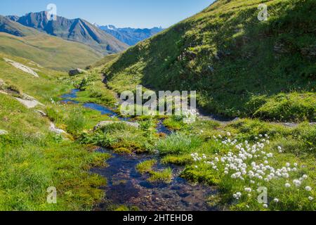 Beautiful view of Lake Verney, Petit Saint Bernard, Aosta Valley, Italy ...
