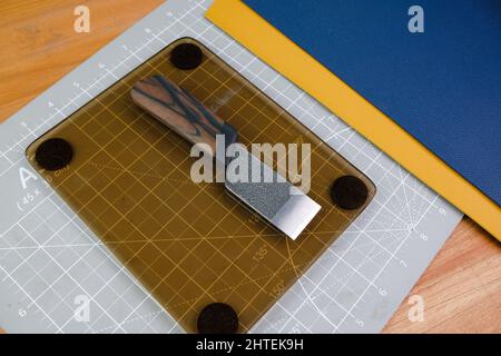 Tanner tools. Skiving knifes Stock Photo - Alamy