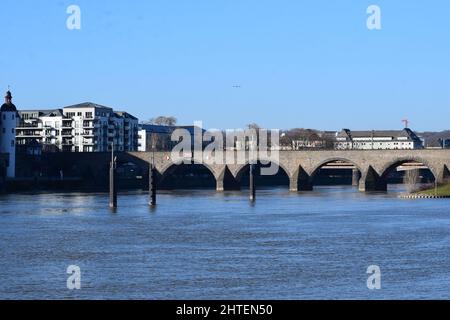 Balduinbrücke Koblenz, bridge across the Mosel with original and ...
