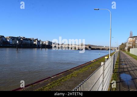 Balduinbrücke Koblenz, bridge across the Mosel with original and ...