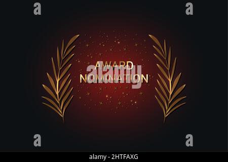 Award nomination golden logo design template. Gold luxury branches on a ...