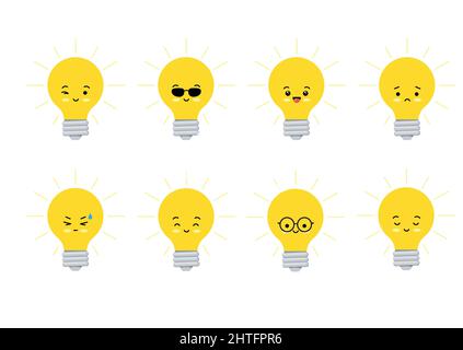 Cartoon sad light bulb. Vector simple illustration Stock Vector Image ...