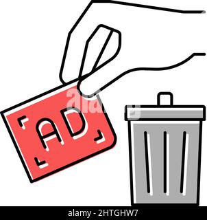 toss out advertisement color icon vector illustration Stock Vector ...