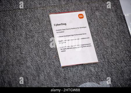 Barcelona, Spain. 28 February, 2022. The stand of mobile network ...