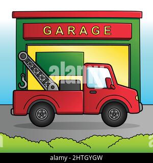 Tow Truck Cartoon Clipart Colored Illustration Stock Vector Image & Art ...