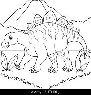 Hesperosaurus Dinosaur Coloring Page Illustration Stock Vector Image ...