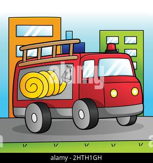 Firefighter Truck Cartoon Colored Clipart Stock Vector Image & Art - Alamy