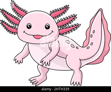 Axolotl Cartoon Colored Clipart Illustration Stock Vector Image & Art ...
