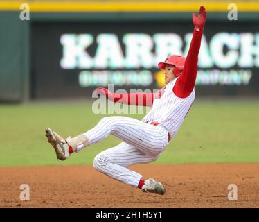 February 26, 2022: Indiana baserunner Carter Mathison (3) gestures ...