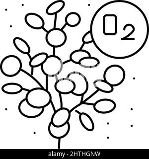 plant releasing oxygen line icon vector illustration Stock Vector Image ...