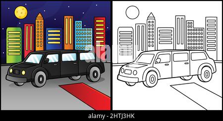 Stretch Limousine Coloring Page Stock Vector Image & Art - Alamy