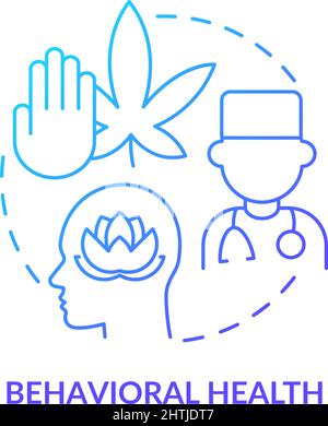 Thin line blue icon behavioral interventions concept Stock Vector Image ...