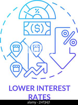 Interest rate blue gradient concept icon Stock Vector Image & Art - Alamy