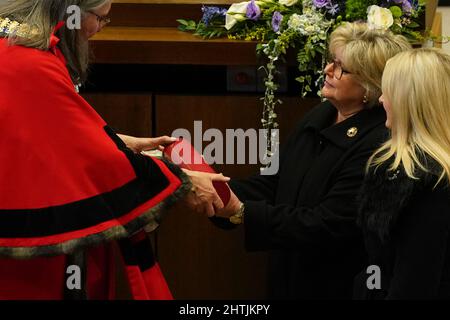 Prince Charles, left, with MP David Monk, public relations officer of ...