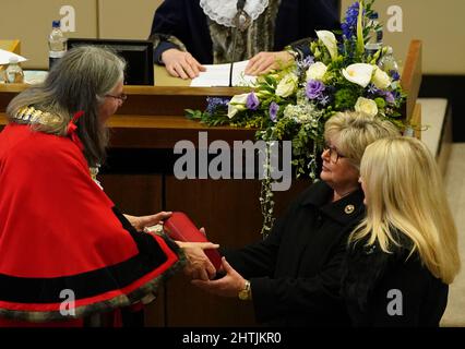 Prince Charles, left, with MP David Monk, public relations officer of ...
