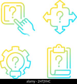 Questions and answers icon outline collection in black and on white ...